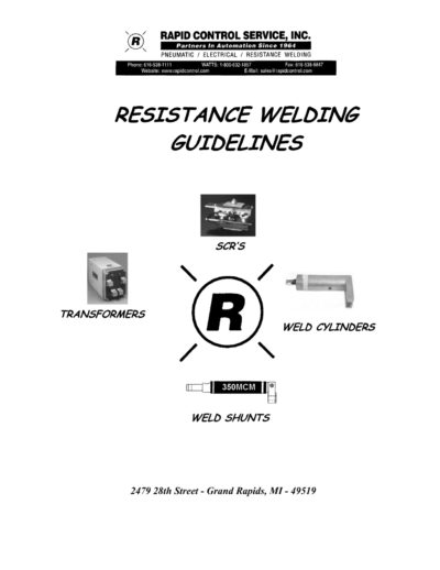 Resistance Welding Guidelines | Rapid Control Service Inc